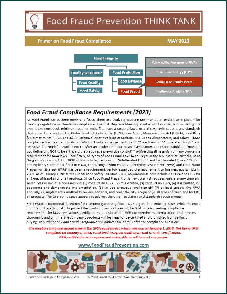 Primers - Food Fraud Prevention Think Tank